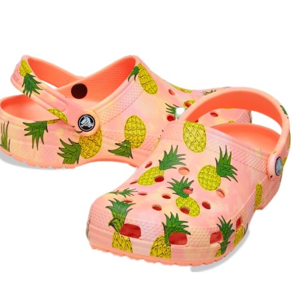 CROCS | Shoes | Crocs Classic Retro Resort Clogs Pineapple Print | Poshmark